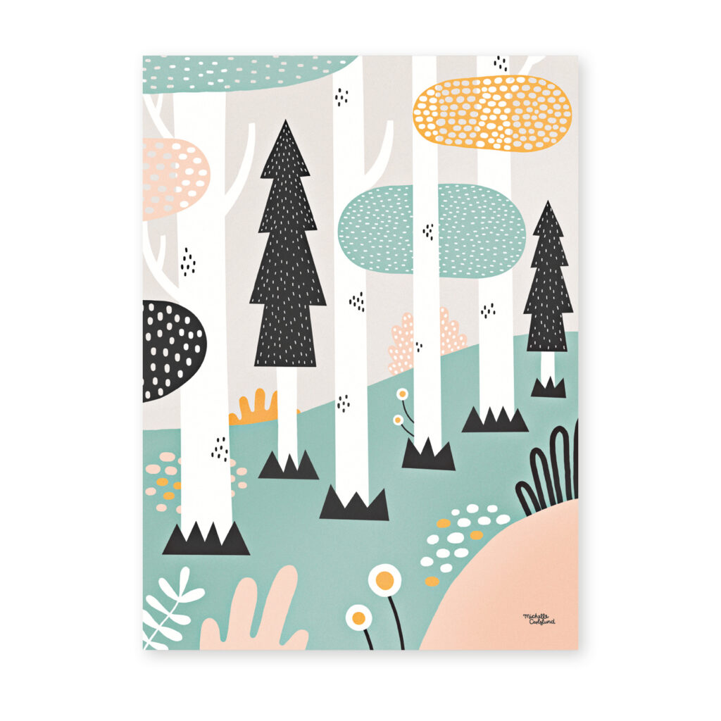 Forest - Pastel Poster - Michelle Carlslund Illustration