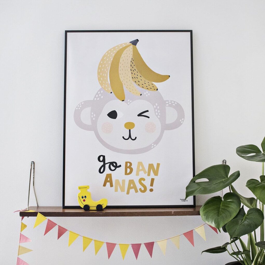 Go Bananas Poster - Michelle Carlslund Illustration