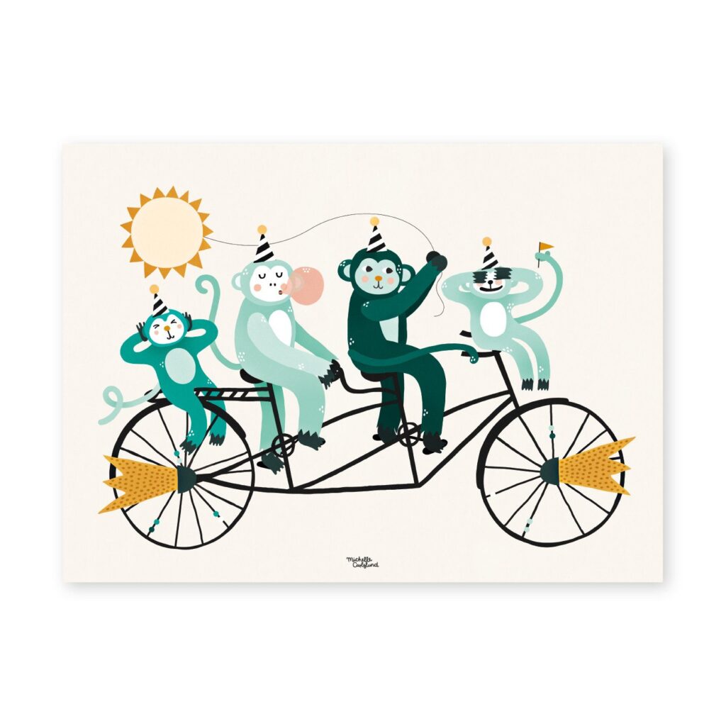 Monkey Business Poster - Michelle Carlslund Illustration