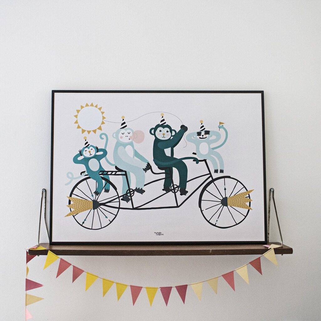 Monkey Business Poster - Michelle Carlslund Illustration