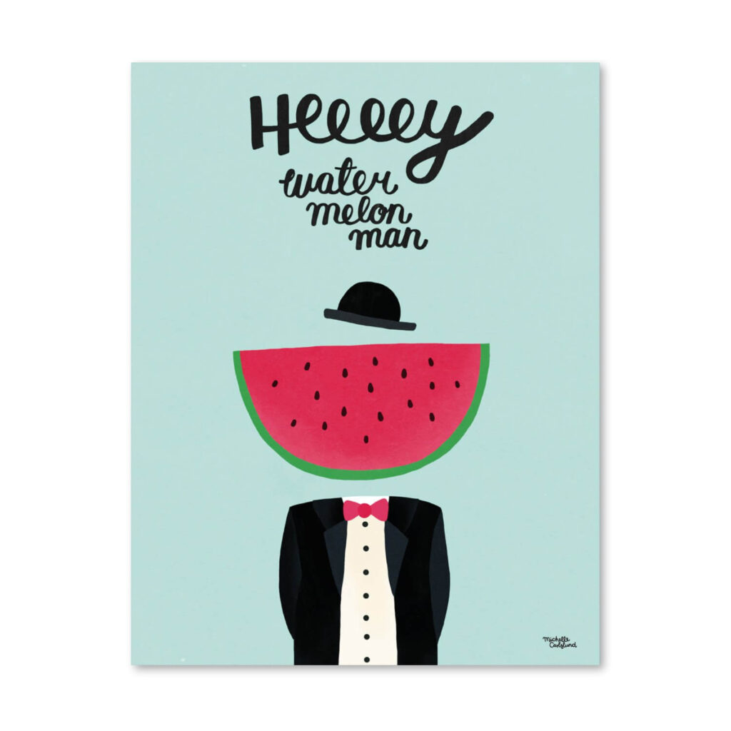 Water melon Man Poster - Michelle Carlslund Illustration